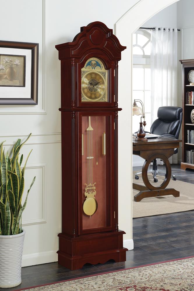 Traditional Brown Red Grandfather Clock – SAMS MATTRESS & FURNITURE