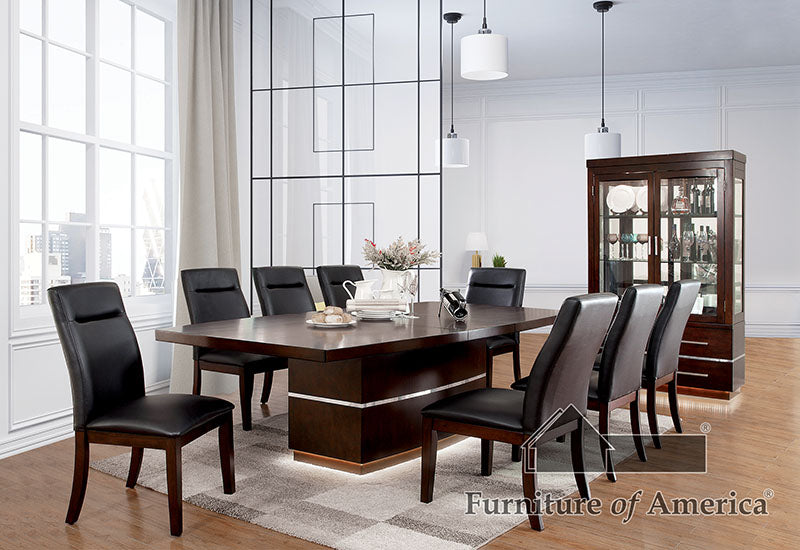 LAWRENCE Dark Cherry 9 Pc. Dining Table Set – SAMS MATTRESS & FURNITURE
