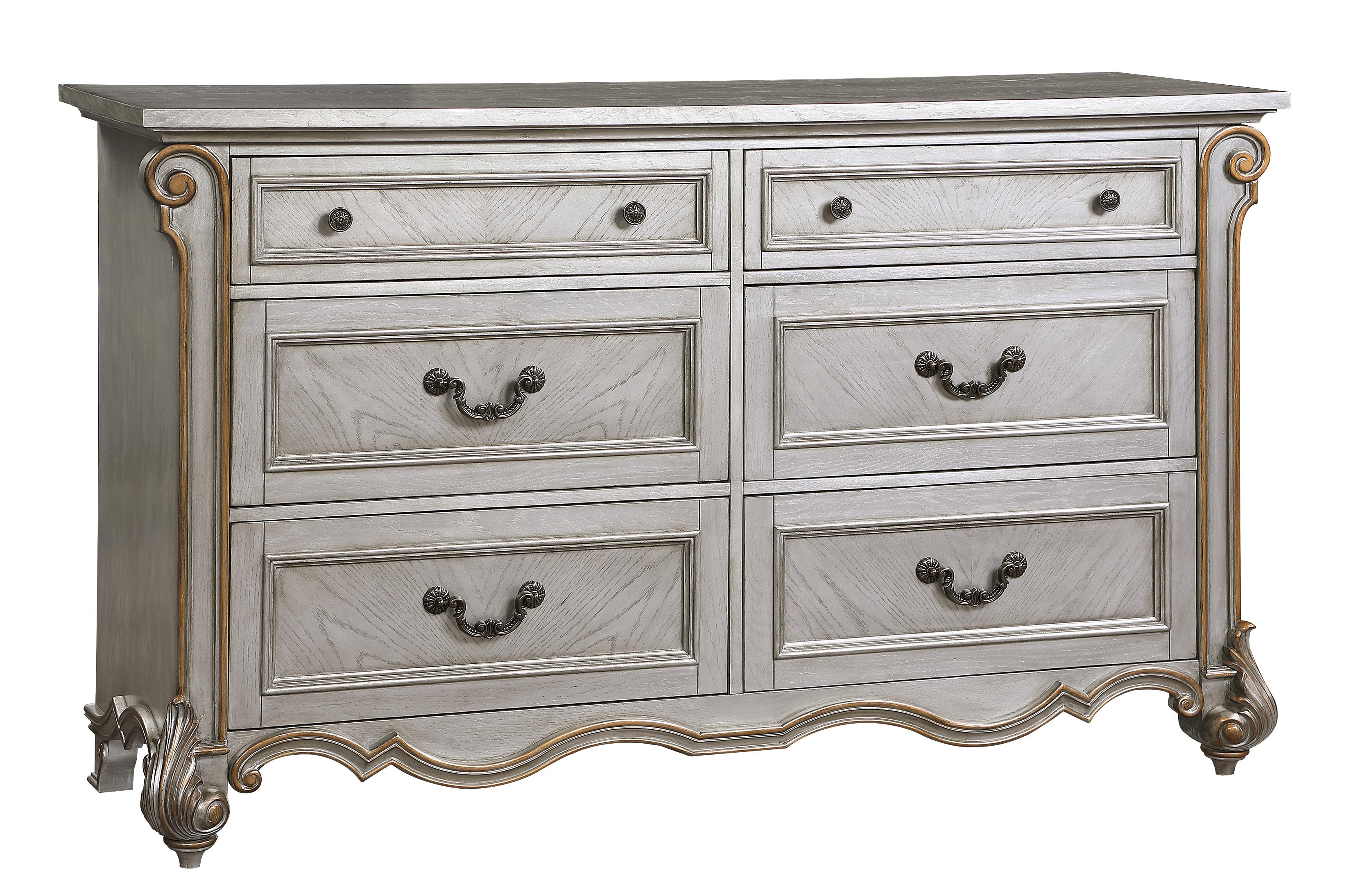 Melrose Transitional Style Dresser in Silver finish Wood – SAMS ...