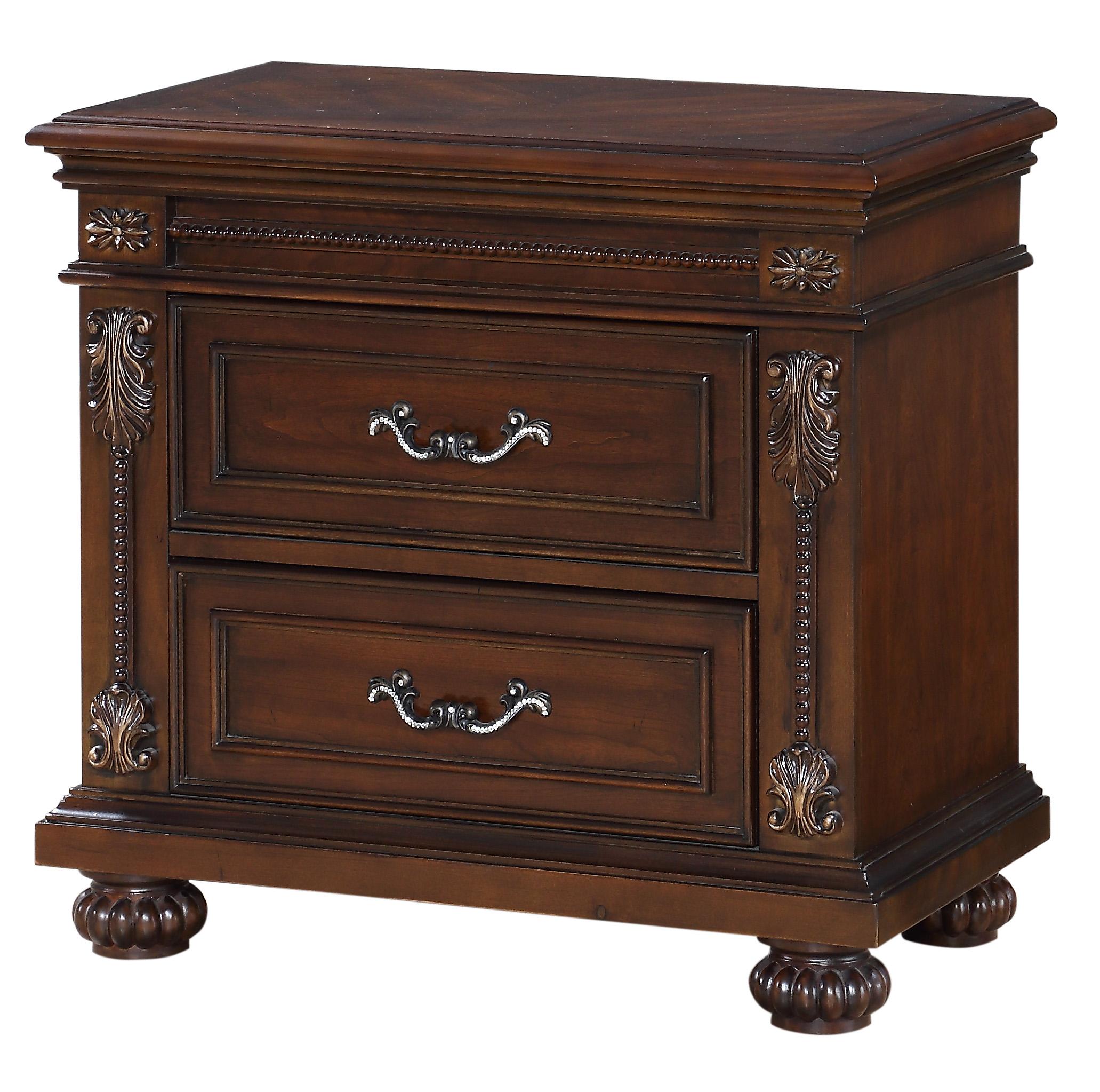 Destiny Traditional Style Nightstand in Cherry finish Wood – SAMS ...