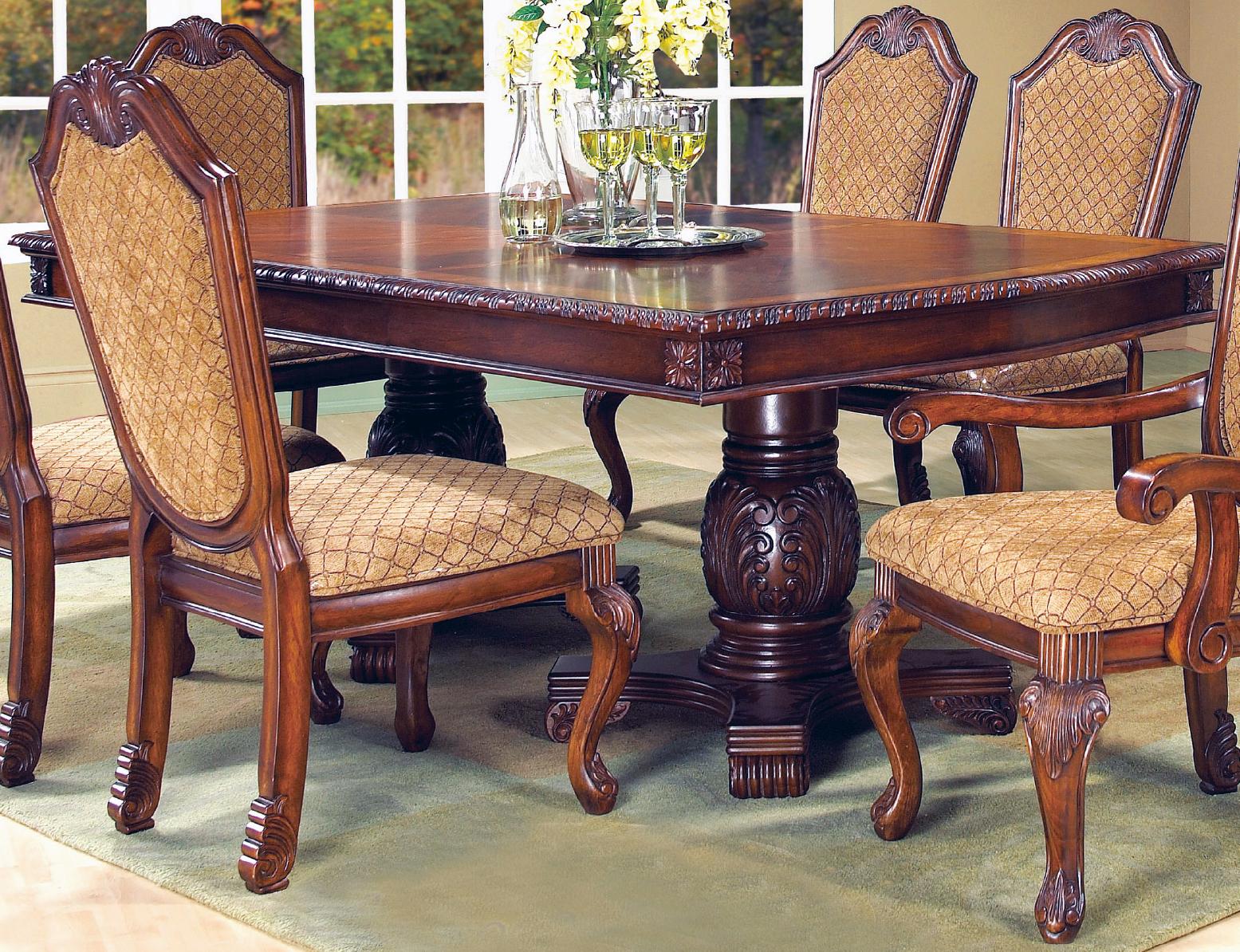 Veronica Cherry Traditional Style Dining Table in Cherry finish Wood ...
