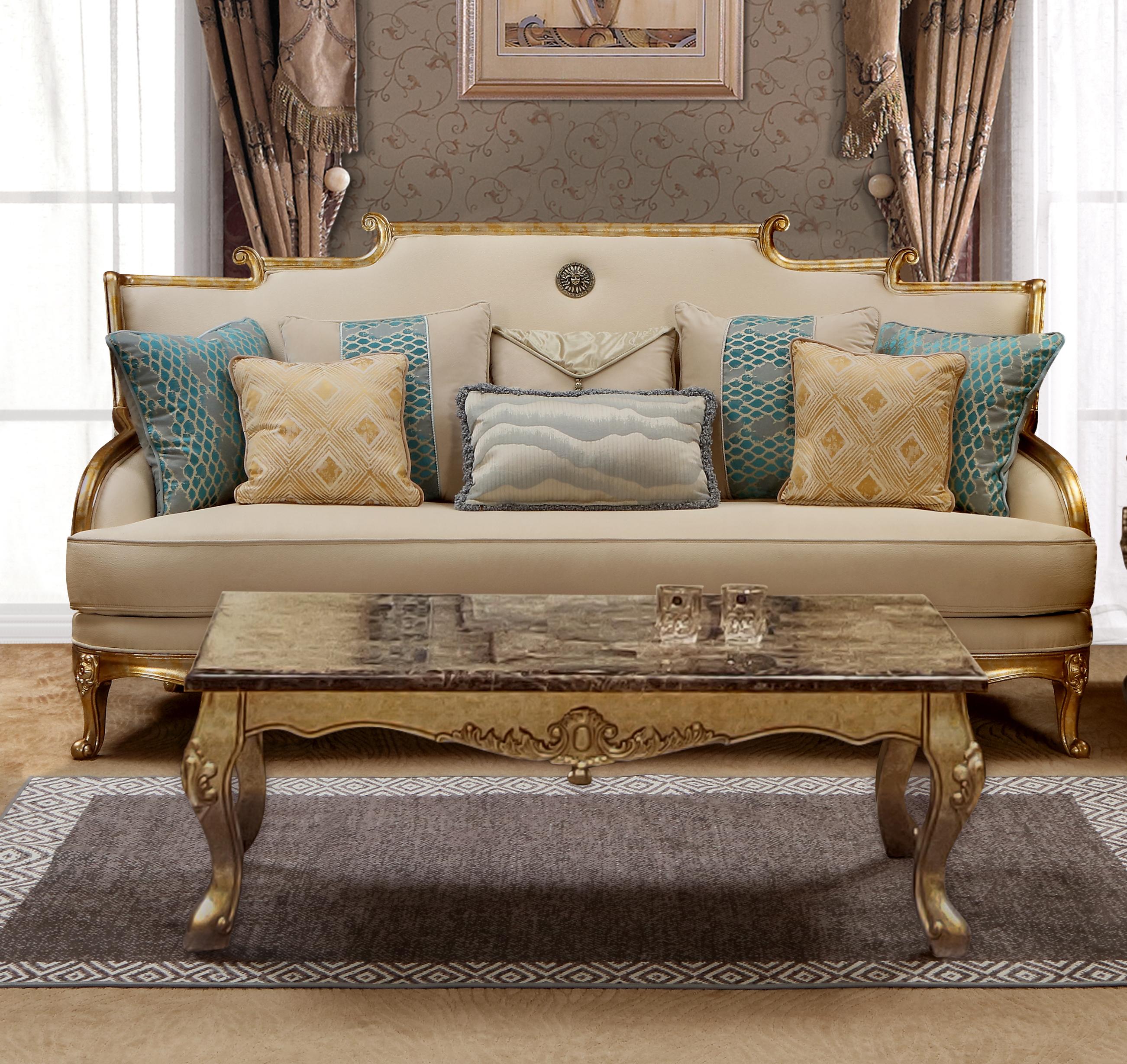 Majestic Transitional Style Sofa in Gold finish Wood – SAMS MATTRESS ...
