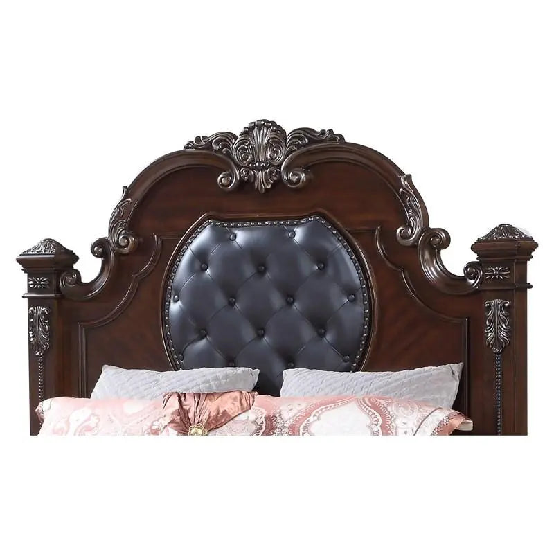 Destiny 6Pc Traditional Bedroom Set in Cherry Finish by Cosmos Furnitu ...