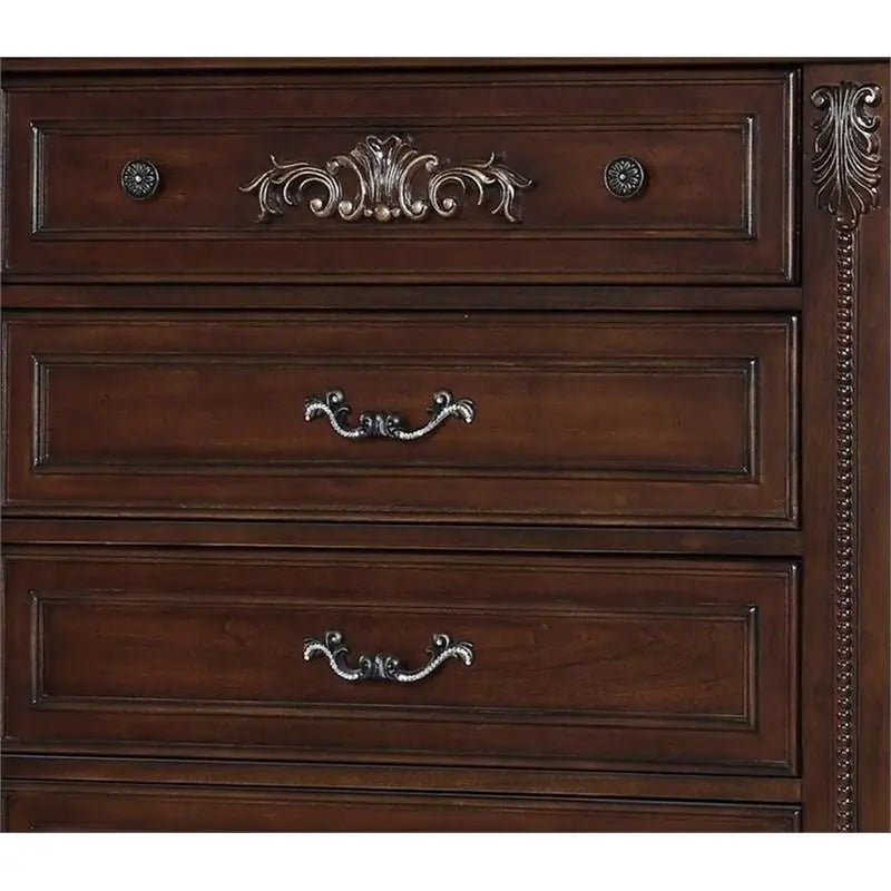 Destiny 6Pc Traditional Bedroom Set in Cherry Finish by Cosmos Furnitu ...