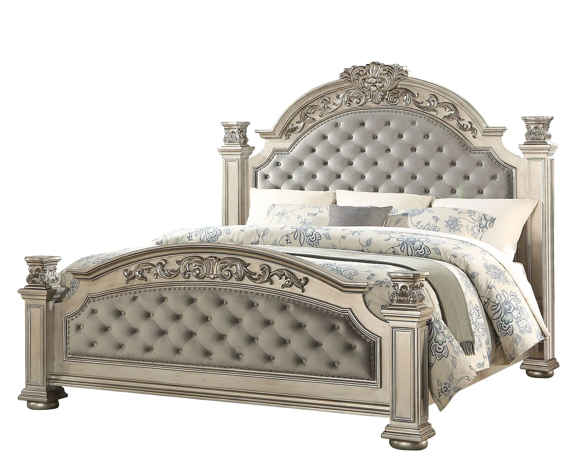 Platinum 6Pc Traditional Bedroom Set in Gold Finish by Cosmos Furnitur ...