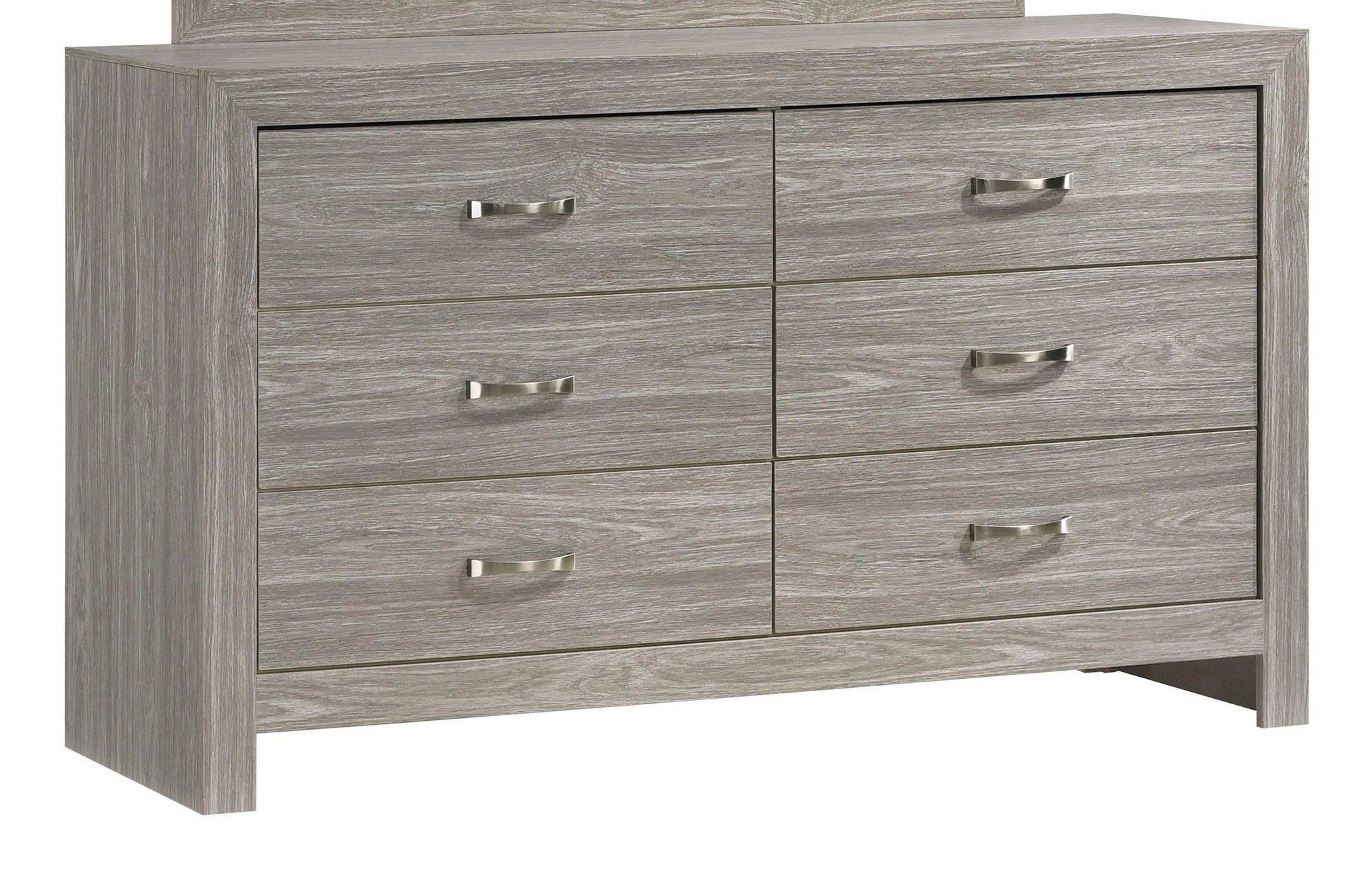 Yasmine White 6Pc Modern Bedroom Set in Gray Finish by Cosmos Furnitur ...